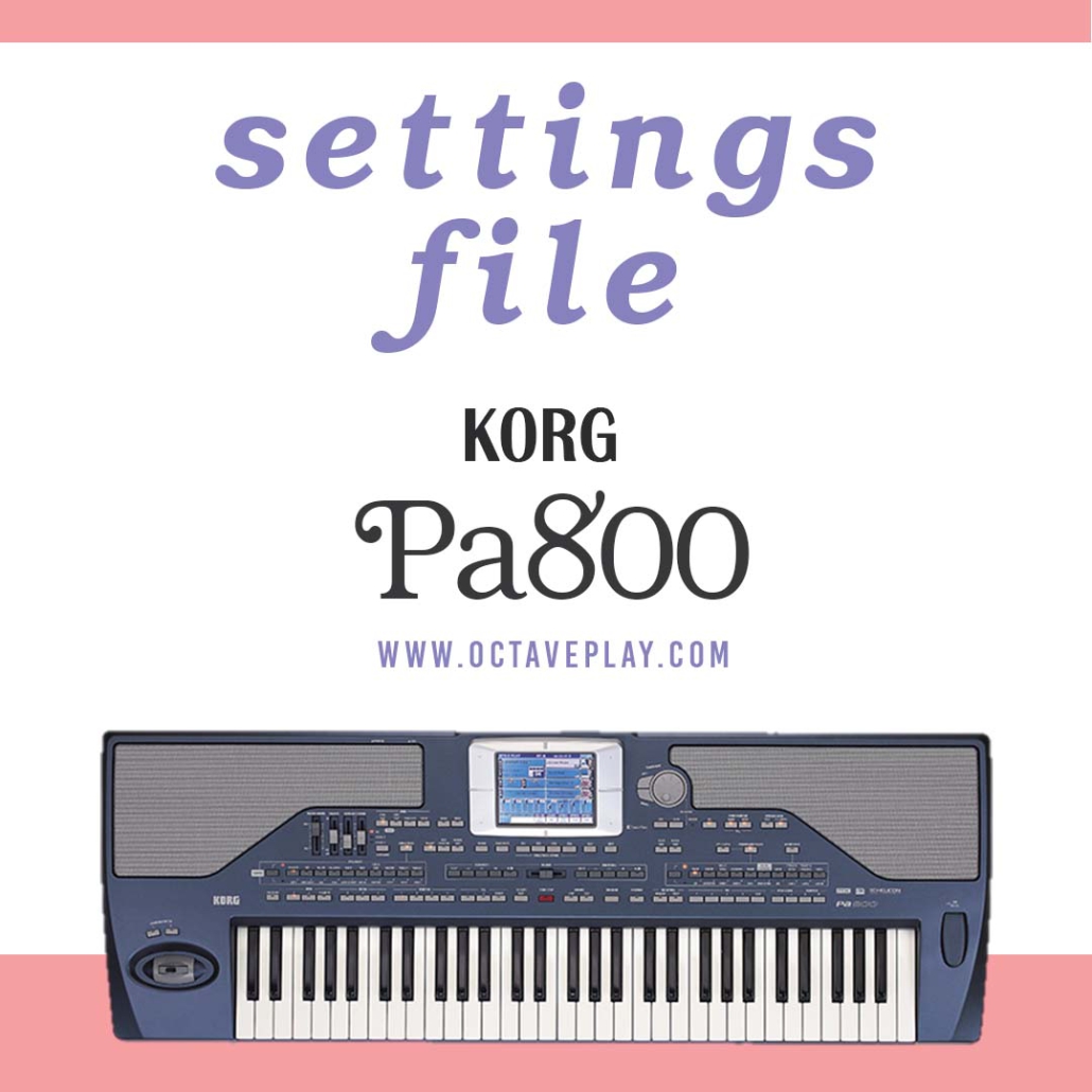 KORG Pa800 setting